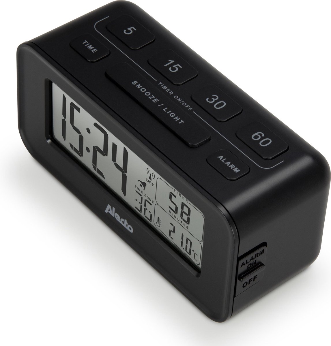 Alecto AK-40 Digitale wekker met timer en temperatuurweergave | bol