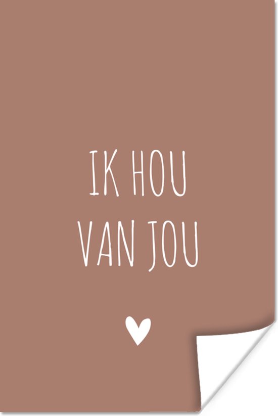 Poster Spreuken - Ik hou van jou - Quotes - 120x180 cm XXL - Vaderdag ...