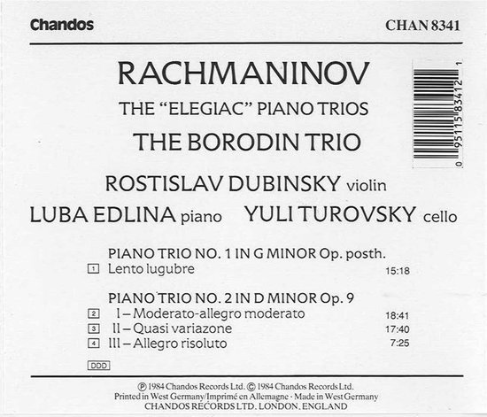 Borodin Trio - Piano Trios (CD), Borodin Trio | CD (album) | Muziek | bol.com