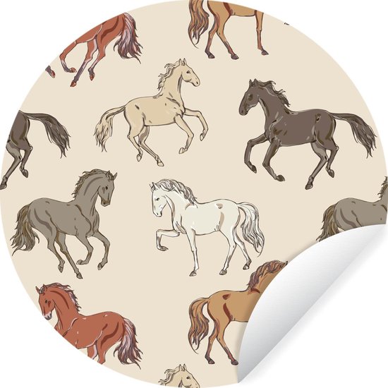 Behangcirkel - Paarden - Roze - Patroon - Meisjes - Kinderen - Meiden ...