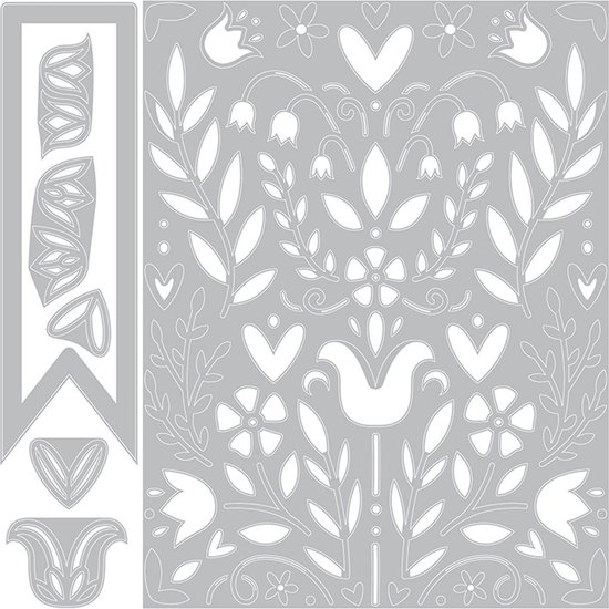 Sizzix Thinlits Snijmal - Folk Kunst Stencil - 7 stuks | bol.com