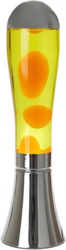 Balvi - Lava Lamp Magma - oranjegele lava - zilverkleurige voet | bol