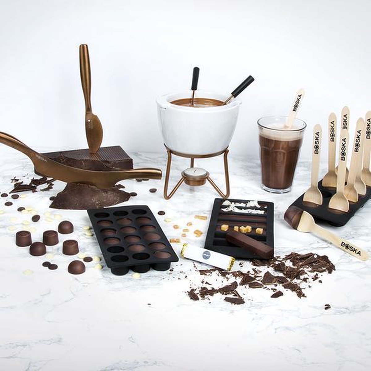 Boska Choco Reep DIY Set - Maak Je Eigen Chocoladerepen - Siliconen Mal ...