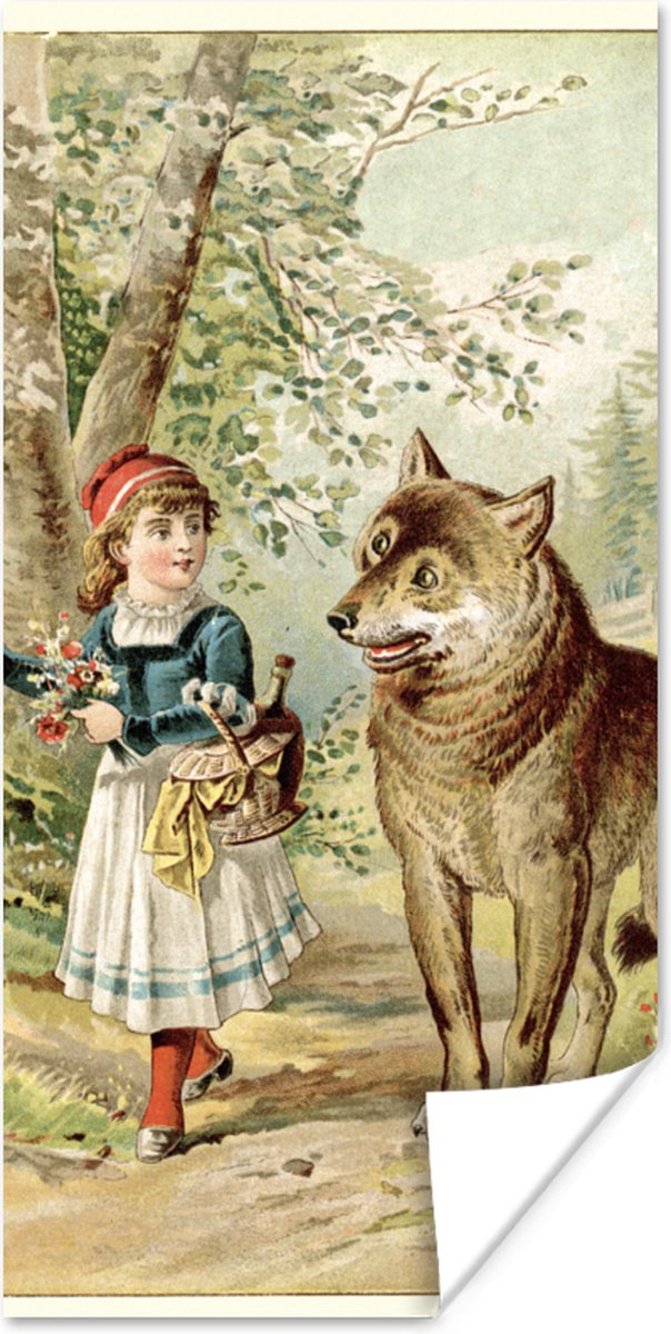 Affiche Loup - Le Petit Chaperon Rouge - Forêt - 75x150 cm | bol.com