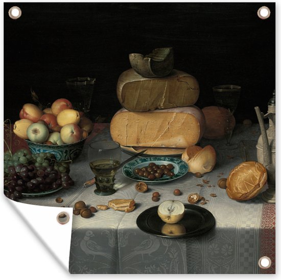 Tuindoek Stilleven met kazen - Schilderij van Floris Claesz. van Dijck ...