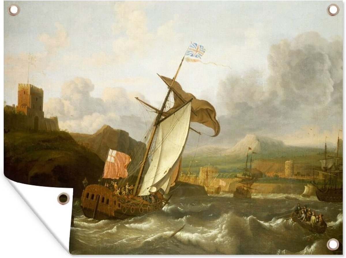 Tuin decoratie An English yacht sailing into an imagined British ...