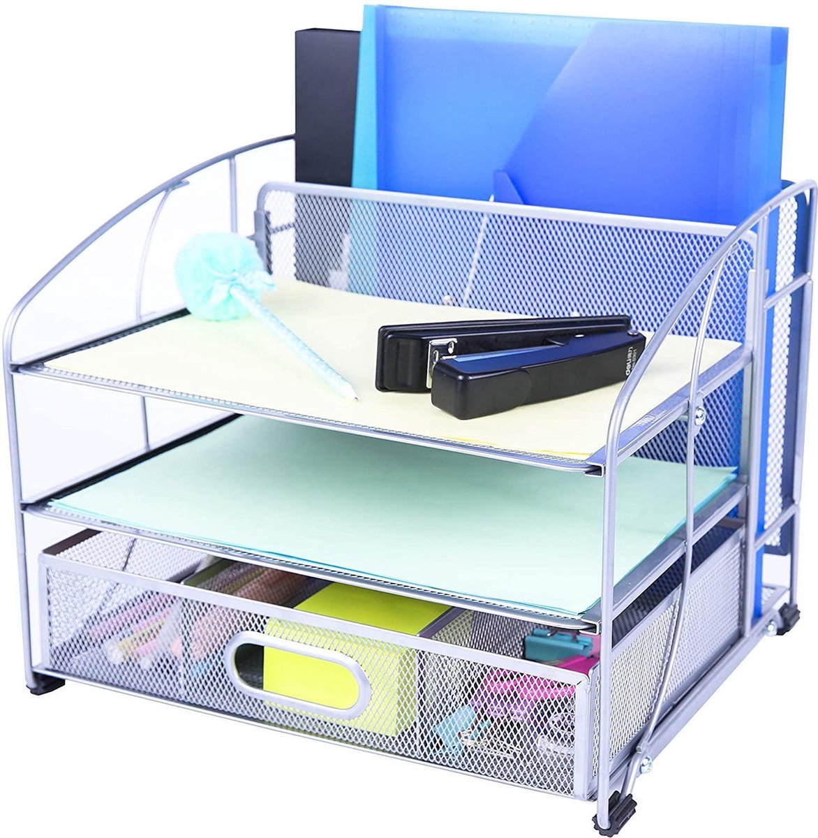 SorteerBakjes -Exerz Metalen Draad Bureau Organizer 3 trays / Desktop ...