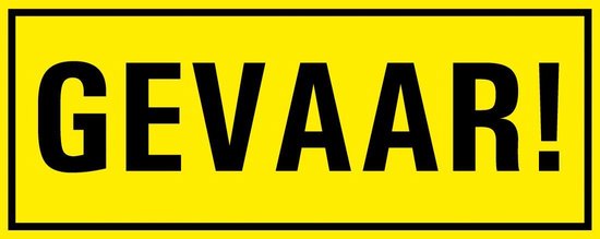 Gevaar! bord met tekst - kunststof 200 x 100 mm | bol