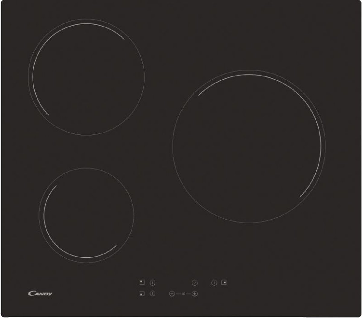 Candy CH63CT - Vitroceramic HOB - 5500W - 3 Foci - Black | bol.com