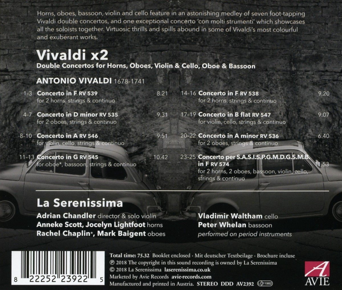 La Serenissima Adrian Chandler - Vivaldi X2 (CD), La Serenissima | CD ...