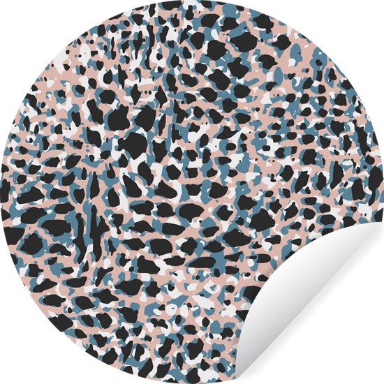 WallCircle - Muurstickers - Behangcirkel - Patronen - Panterprint - Roze - 80x80 cm -... | bol