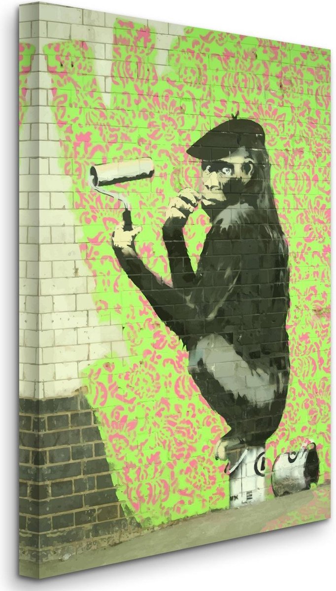BANKSY Roller Chimp Canvas Print | bol.com