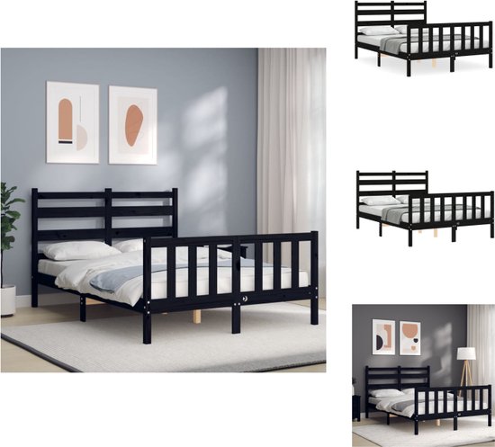 vidaXL Bed Vuren Multiplex 196x125.5x100 cm - Zwart - Bed | bol