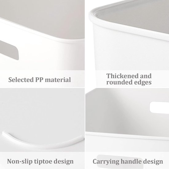 3 stuks opbergdozen, wit, rechthoekig, opbergmand, keukenkast ...