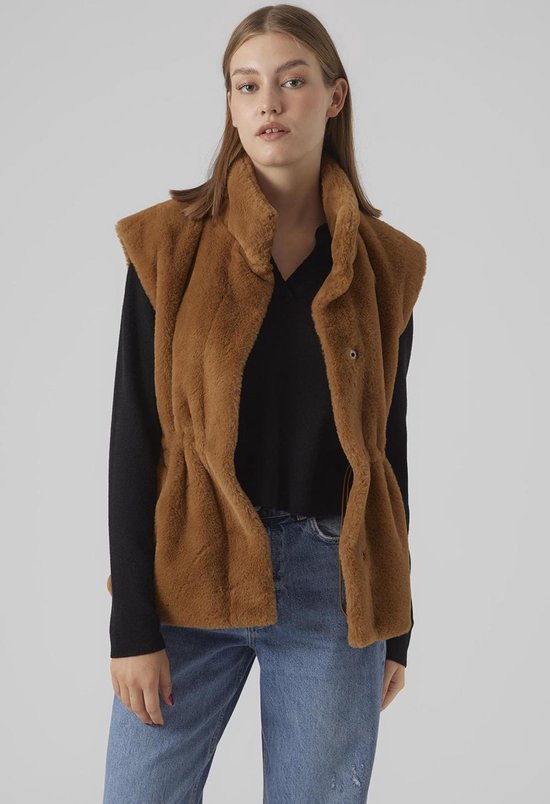 Vero Moda Vest Vmsonjapoppy Faux Fur Waistcoat Boo 10289369 Rubber ...