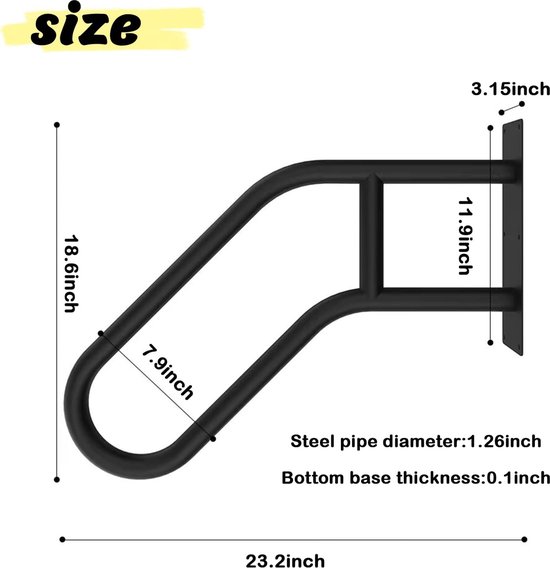 Trapleuning wandmontage, roestvrij stalen handgreep, steungreep, U ...