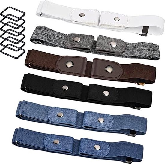 Elastische riem voor dames, zonder gesp, 6 stuks, elastische gespvrije riem,... | bol