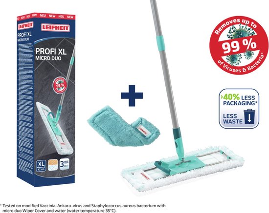 Leifheit Profi XL vloerwisser - Micro Duo doek - 42 cm - Stofdoek ...