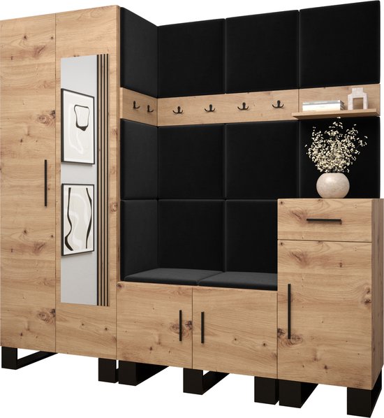 Garderobekast met spiegel Ganggarderobe Compacte garderobe Vestibule ...