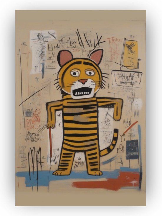 Tijger Basquiat - Schilderij tijger - Decoratie tijger - Basquiat kunst ...
