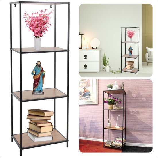 Cheqo® Wandkast - Opbergkast - Woonkamer - Stellingkast - Kast met 4 ...