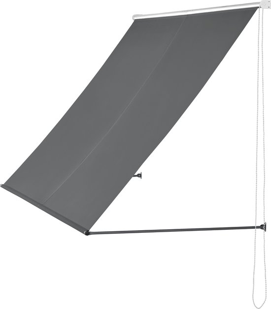 Luifel Luisita - Grijs - 350x120 cm - Uitvalarmluifel - Staal en stof ...