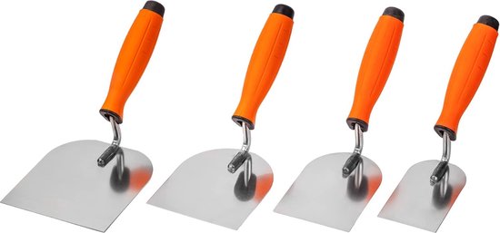 Stukaateur troffel set 4-delig - 60 mm 80 mm 100 mm 120 mm - roestvrij ...