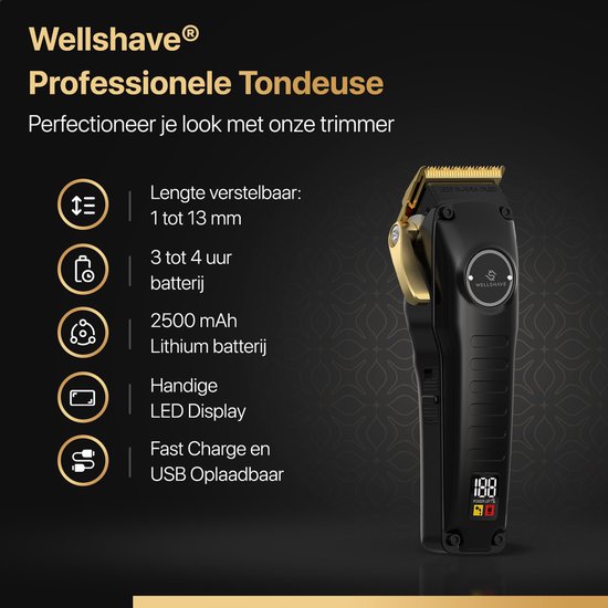 Wellshave Tondeuse Mannen Pro - Haartrimmer voor Hoofd & Baard ...