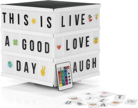 EASYmaxx LED lichtbak kubus - 173 letters & 150 moodjis | bol