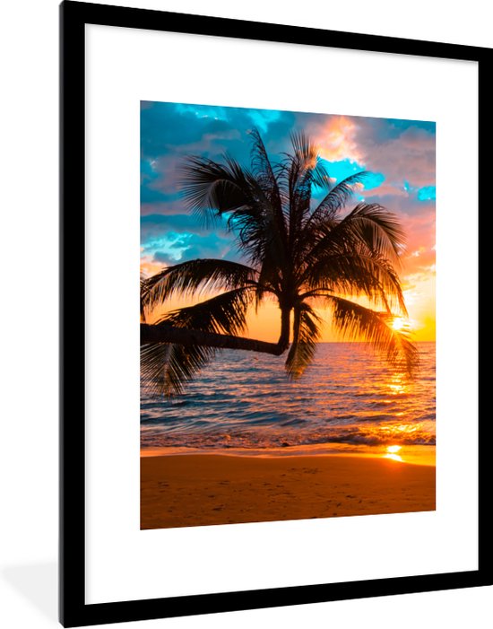 Fotolijst - Poster - Strand - Zee - Palmboom - Acrylglas - Poster met ...