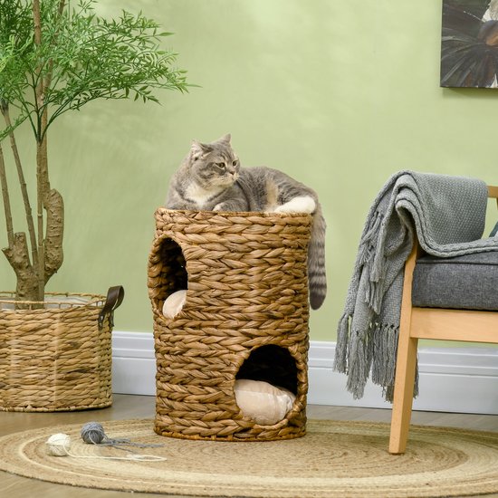 Scratch Bin, hoogte 47 cm, krastoren met 2 niveaus, kattentoren met ...