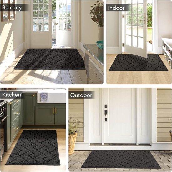 Deurmat Binnen Buiten 80 x 100 cm, wasbaar entreekleed, vuilvangermat ...