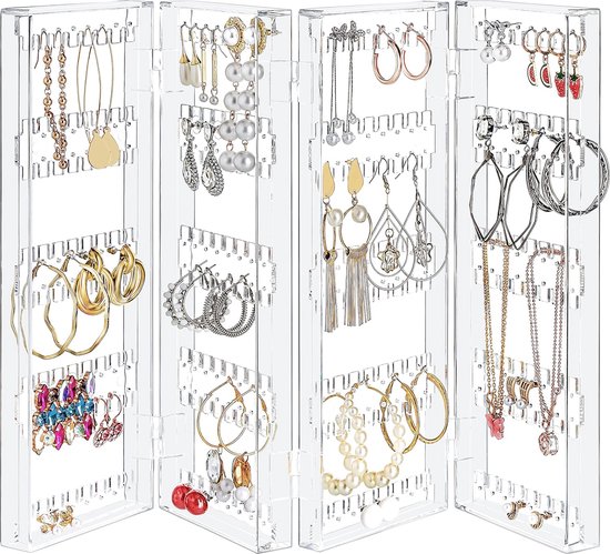 Opvouwbare acryl sieraden organizer - 5 lagen en 4 panelen voor het ...
