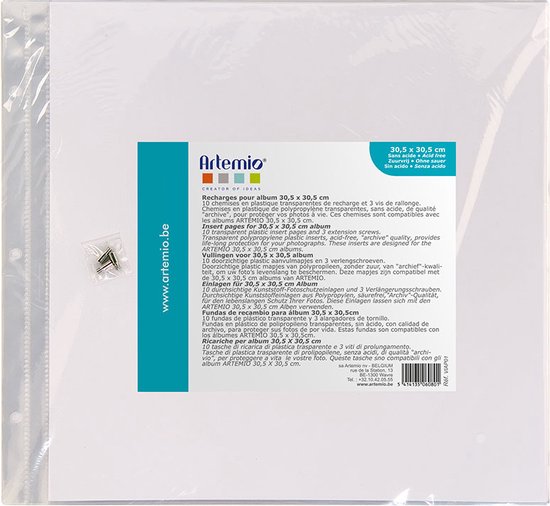 Artemio 10 insteekhoezen 30,5x30,5 cm 3 schroeven | bol