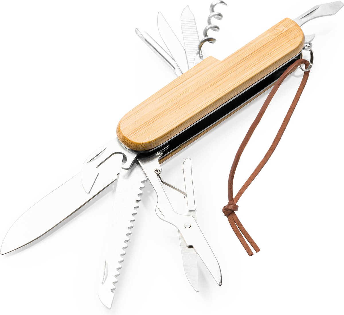 Multifunctioneel knipmes / Zwitsers zakmes met accessoires in roestvrij ...