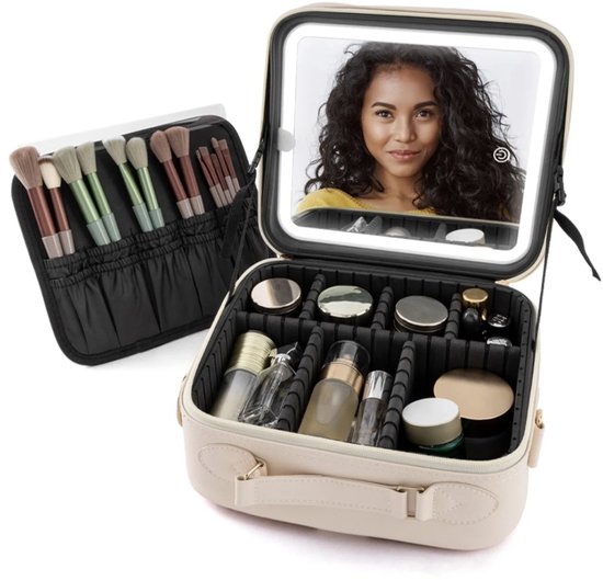Illinara - Make-up Koffer met Verlichte LED Spiegel - Touchscreen ...