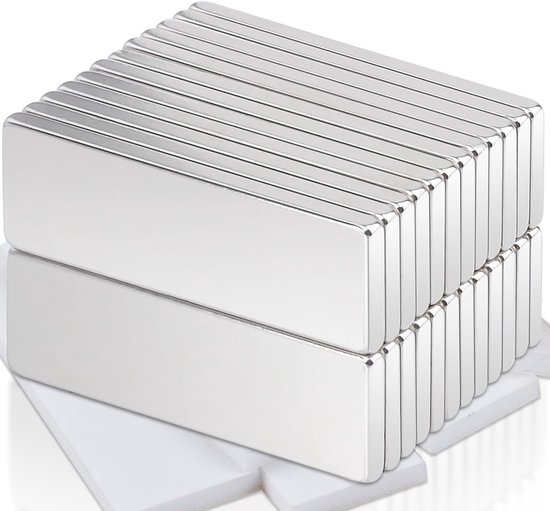Verpakking met 24 sterke magneten, 30x10x2 mm neodymiummagneten extra ...