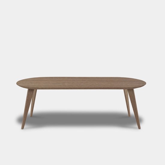 Tafel Plat Ovaal Eikenhout - Hout Onderstel - Pura Natura | bol