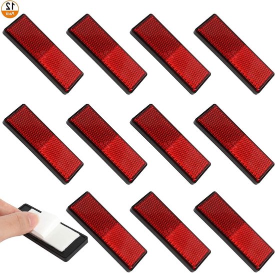 12 Stuks Zelfklevende Rechthoekige Reflectoren voor Aanhanger en ...