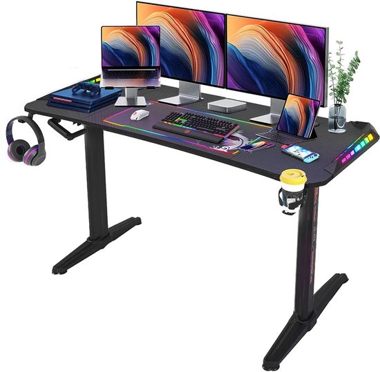 Bureautafel - Groot laptopcomputerbureau - 160CM - Rechthoekig staand ...