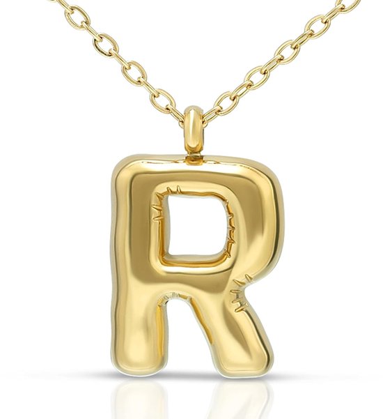 Vergulde ballon initiaal letter R hanger halsketting - elegant ...