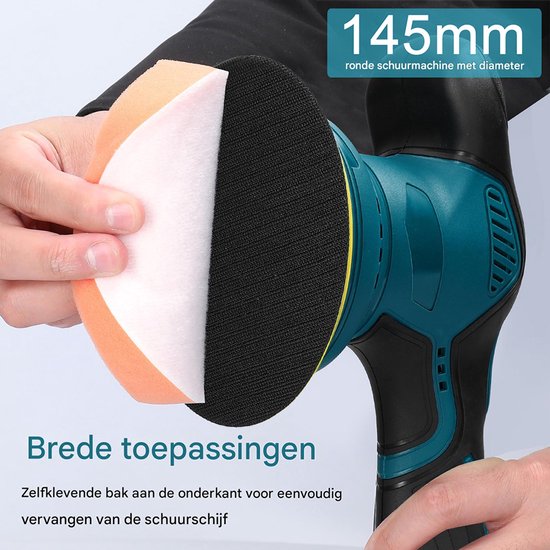 Draadloze Polijstmachine 21V – 6 Snelheden & Display – 2 Accu's ...