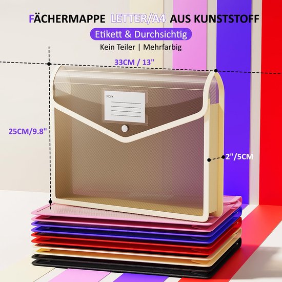 ThinkTex 5-pack A4-documentenhoezen, transparante labels ...