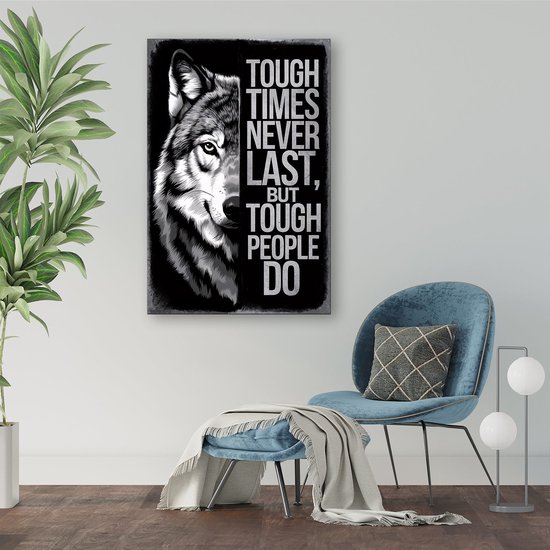 Wolf en inspirerende quote kunst - Motivatie schilderij op glas - Kunst ...