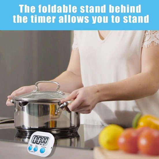 Inovra - Digitale keukentimer met luid alarm en groot lcd-display - Timer voor bakken,... | bol