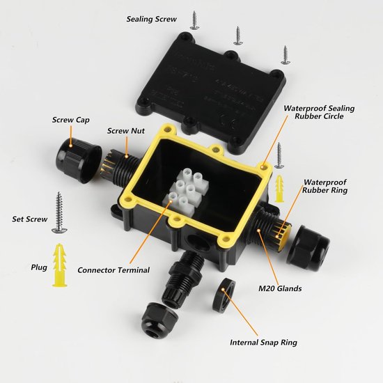 Aansluitdoos - 2 stuks - waterdicht IP68 - verdeeldoos buiten ...