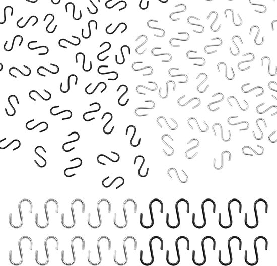 100pcs S-Haakjes voor Hangen - Metalen Mini S-Haakjes - Kleine S ...