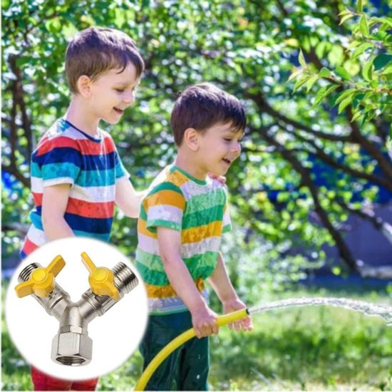 Allecto Plus - Messing Y-verdeler 3-Weg Adapter Klep 1/2 Inch voor Wasmachine Badkamer... | bol