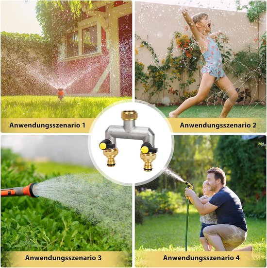 Allecto Plus - 2-weg kraan adapter voor tuin - Water verdeler voor ...