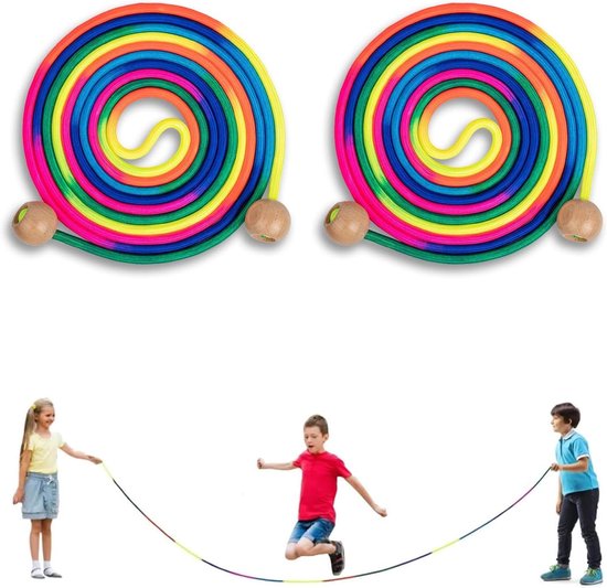 Skipping Rope Kids 5M Tall Colorful Jumping Rope with Wooden Handle for ...